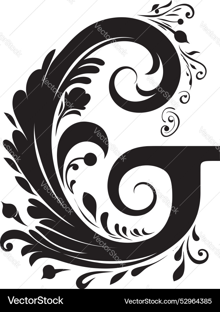 Geometric charm modern font g decor gentle aura Vector Image