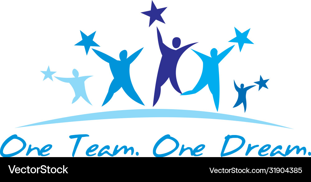 One team dream logo Royalty Free Vector Image - VectorStock
