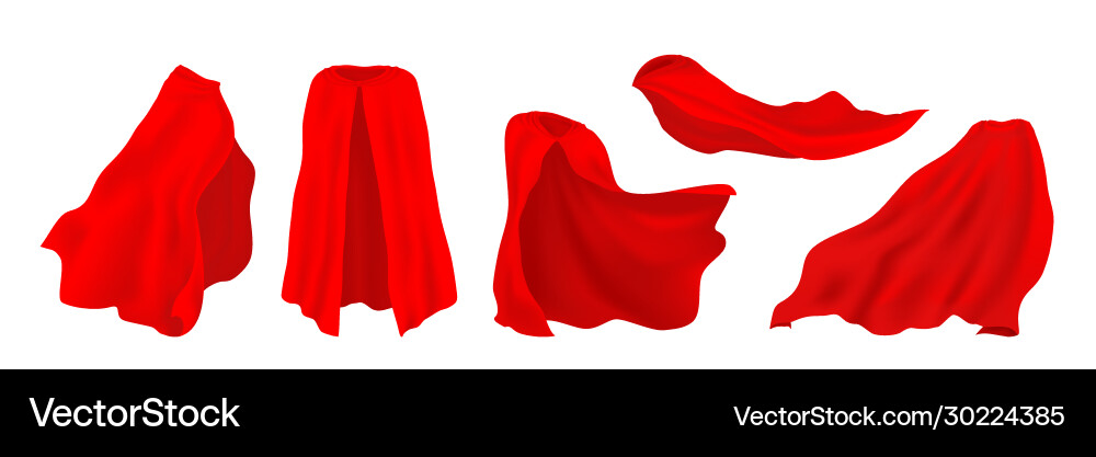 Red superhero cape realistic 3d hero cloak Vector Image