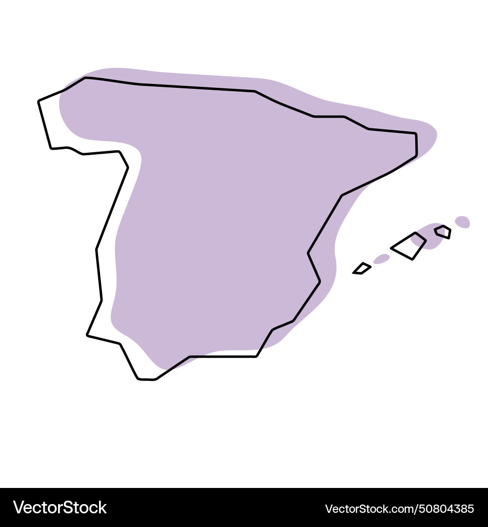 Spain simplified map Royalty Free Vector Image
