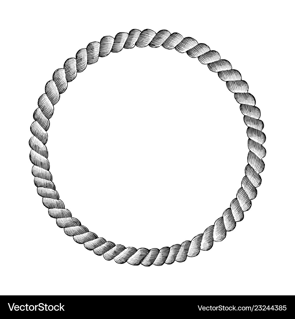 Vintage Rope Circle Drawing Royalty Free Vector Image
