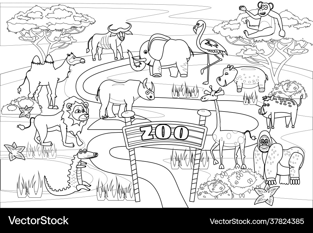 At The Zoo Coloring Pages