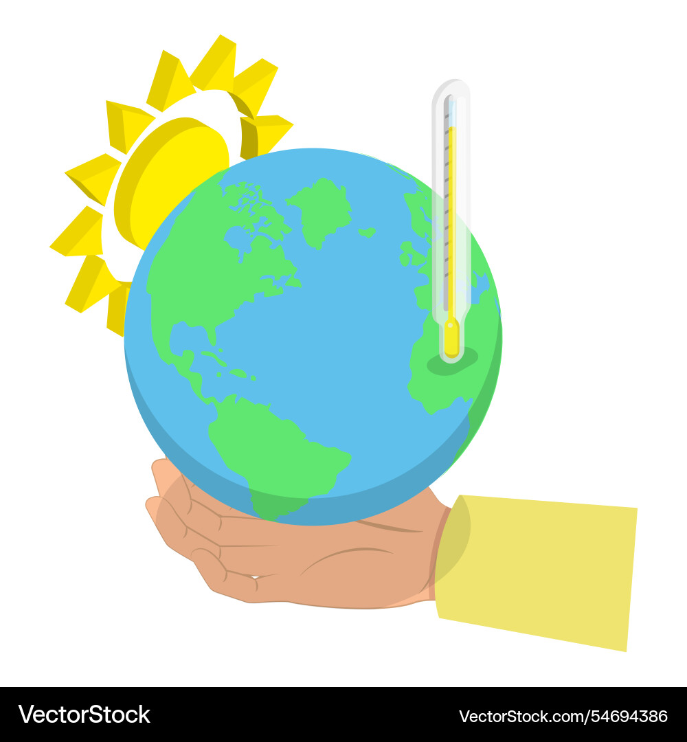 3d isometric flat of climate Royalty Free Vector Image