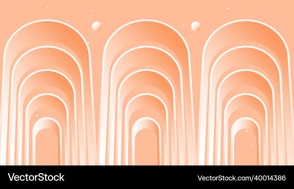 Aesthetic wall background with geometric 3d arch Vector Image