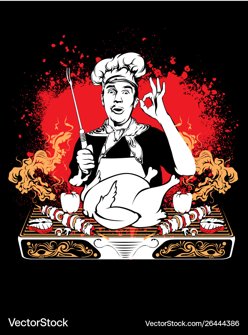 Bbq-chef Royalty Free Vector Image - VectorStock
