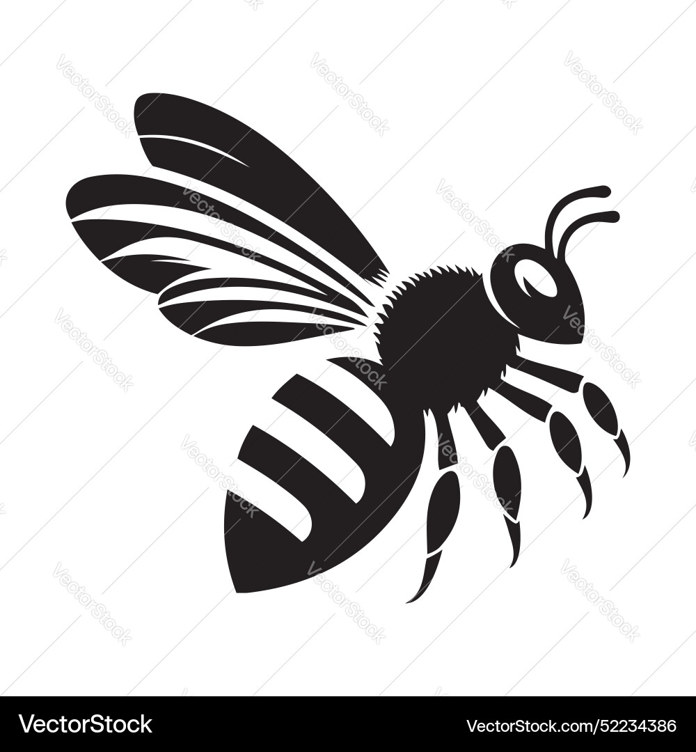 Bee silhouette Royalty Free Vector Image - VectorStock