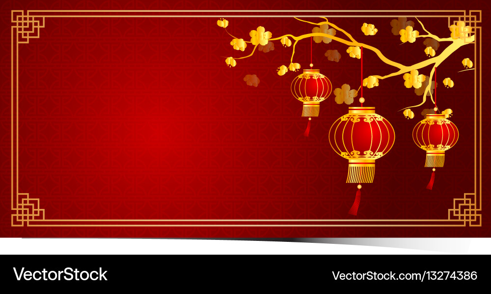 Chinese lantern template Royalty Free Vector Image