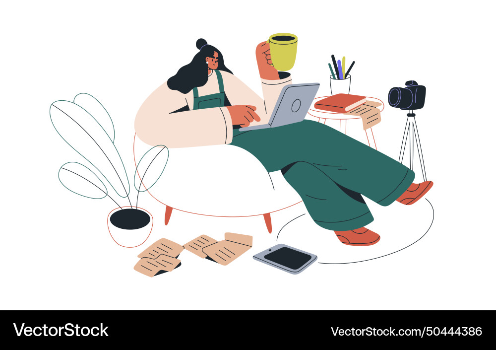 Creative blogger planning content creating ideas Vector Image