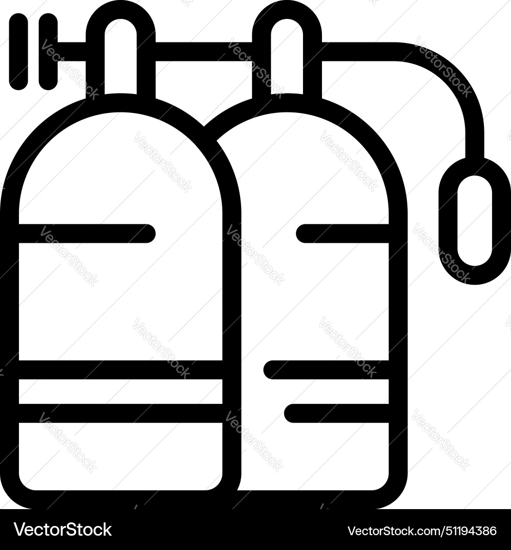 Diving tanks icon outline snorkeling Royalty Free Vector