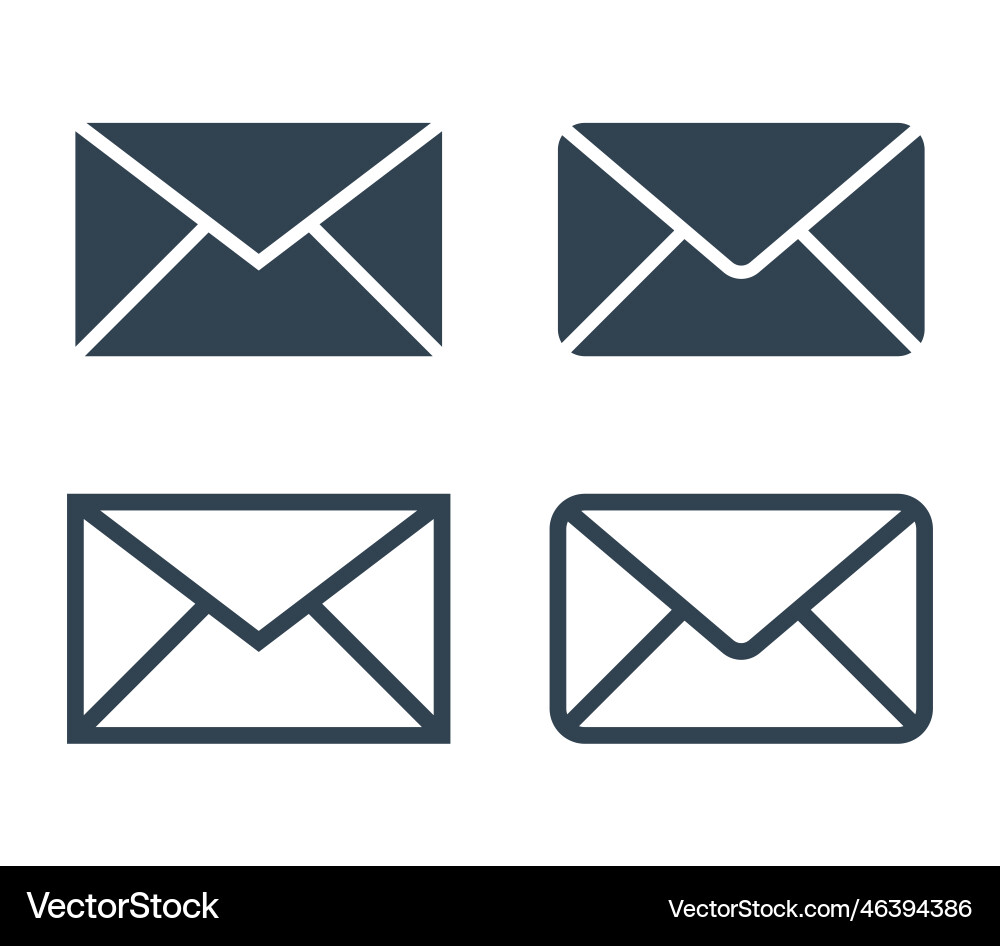 Envelope mail icon set email sign Royalty Free Vector Image