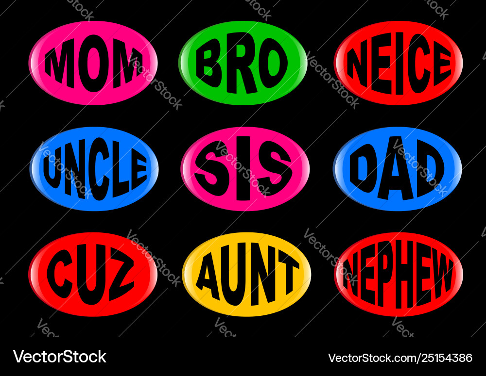 Family buttons Royalty Free Vector Image - VectorStock