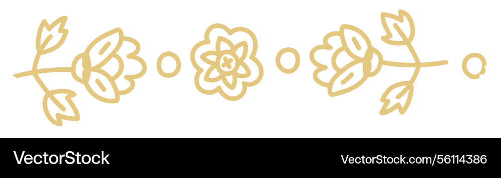 Floral border with simple flowers Royalty Free Vector Image