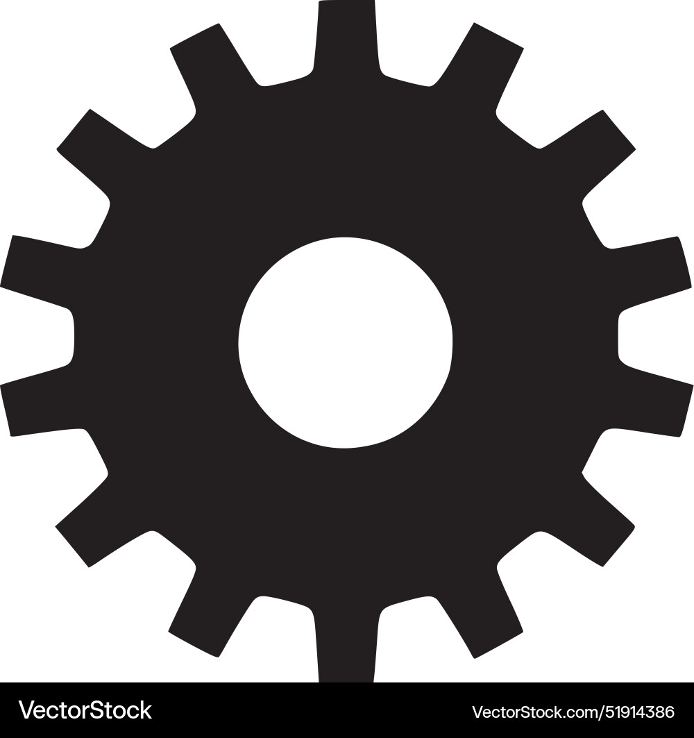 Gear - black and white isolated icon Royalty Free Vector