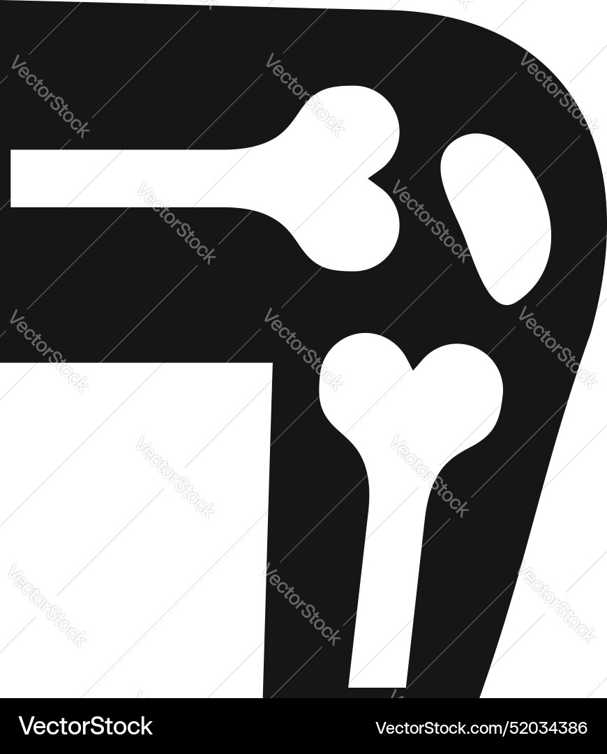 Human knee joint showing bones simple black icon Vector Image