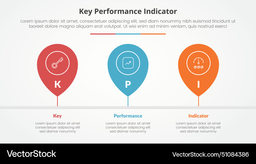 Kpi key performance indicator model infographic Vector Image