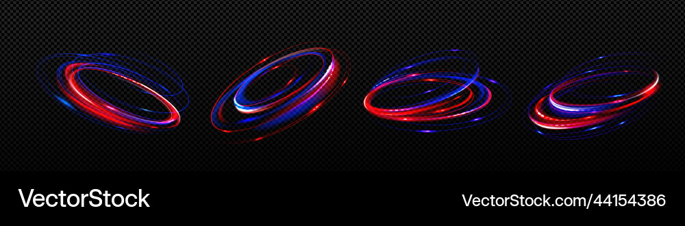Light motion effect circle trails of glow Vector Image