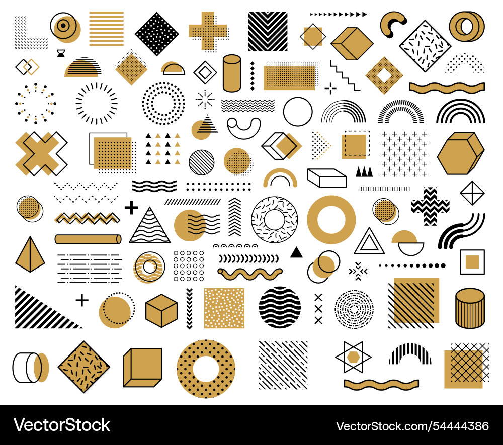 Memphis geometric shapes and graphic elements Vector Image