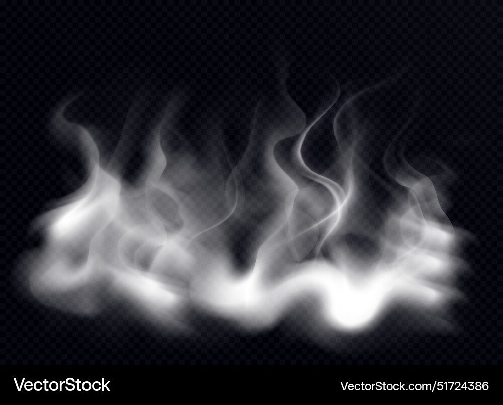 Smoke collection isolated transparent background Vector Image