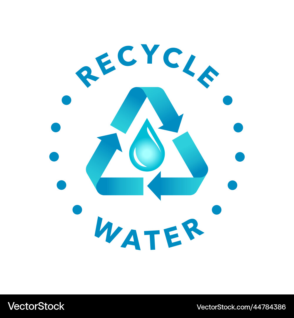 Water Recycle Badge Icon Royalty Free Vector Image