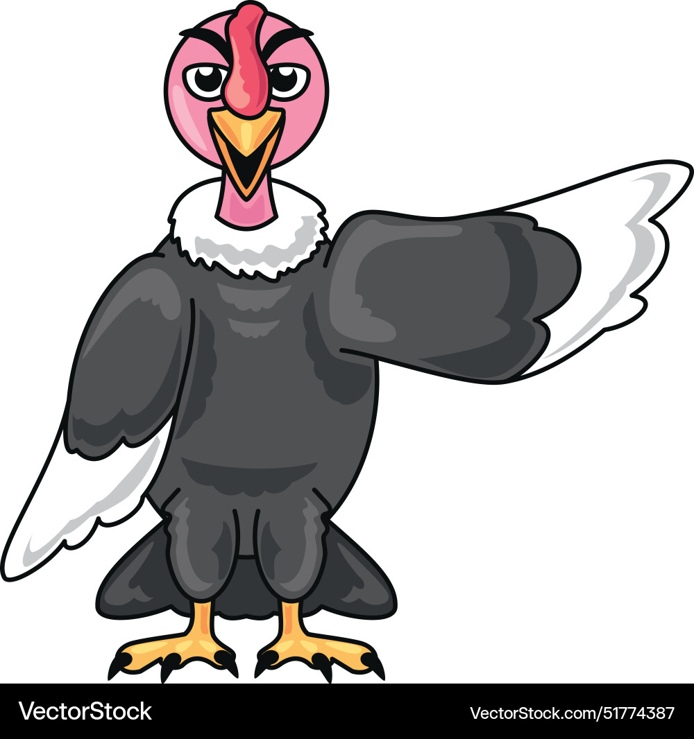 Andean condor bird cartoon Royalty Free Vector Image