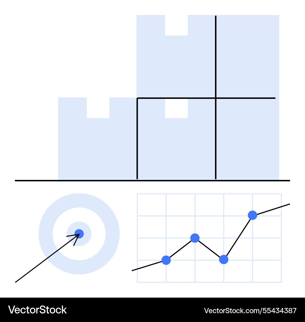 Business growth strategy with bar chart target Vector Image