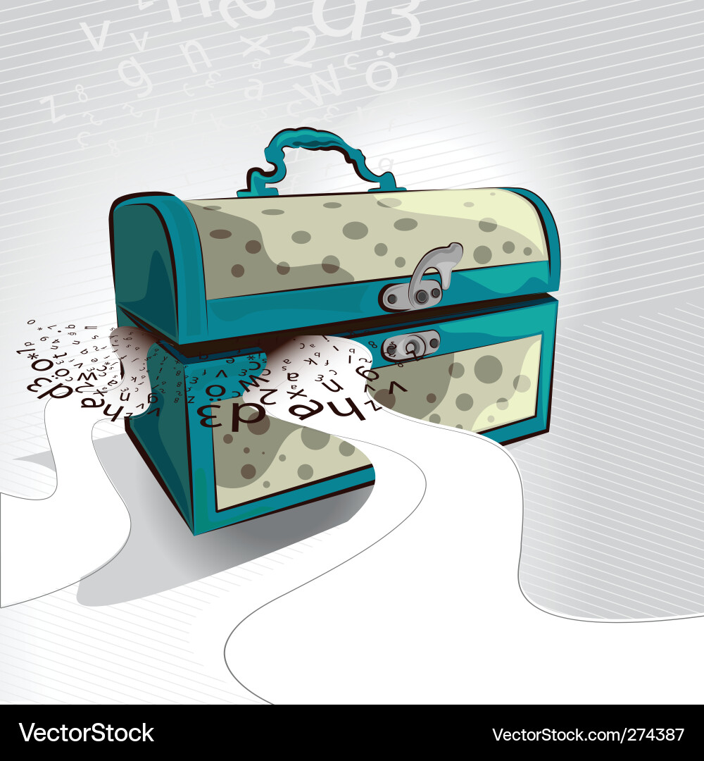 Chest and alphabet Royalty Free Vector Image - VectorStock