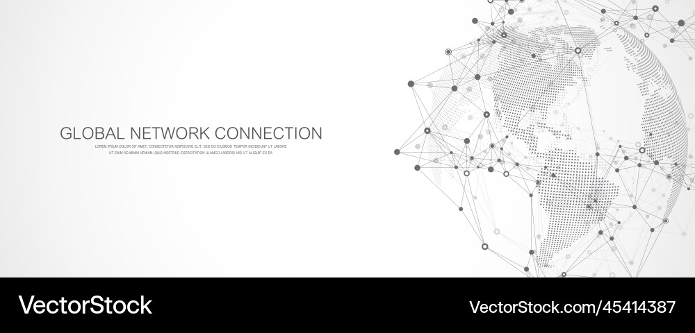 Global network connection social Royalty Free Vector Image