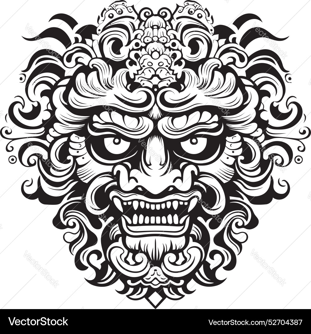 Mystical borong interpretations balinese icon Vector Image