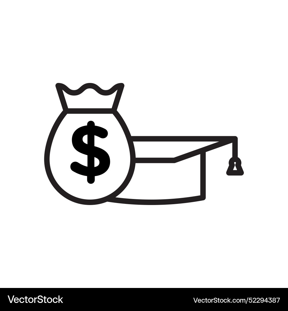 Tuition fee icon linear logo mark in black Vector Image