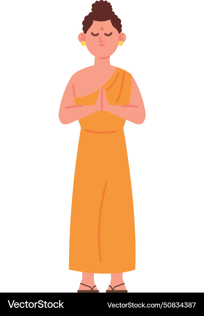 Waisak man in meditation Royalty Free Vector Image