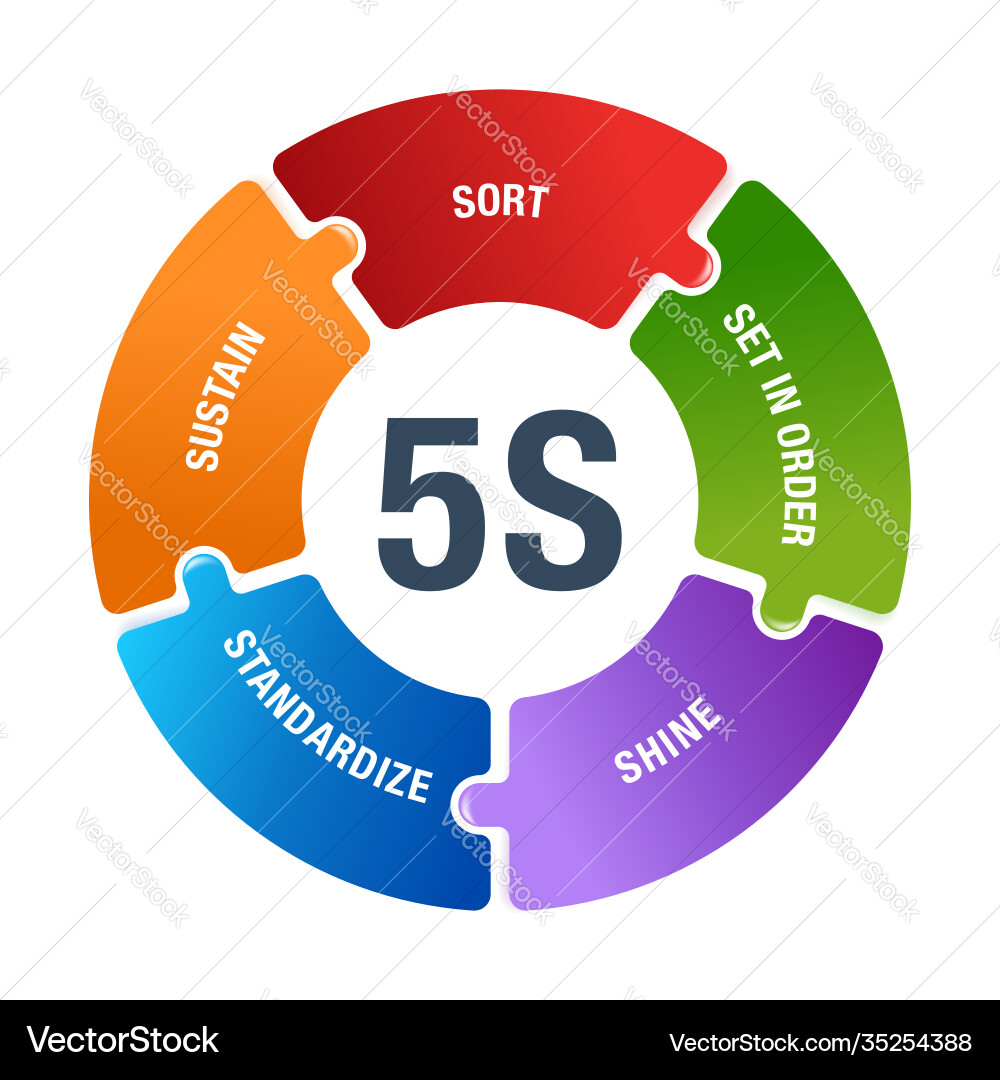 5S Workplace Organization Scheme Royalty Free Vector Image