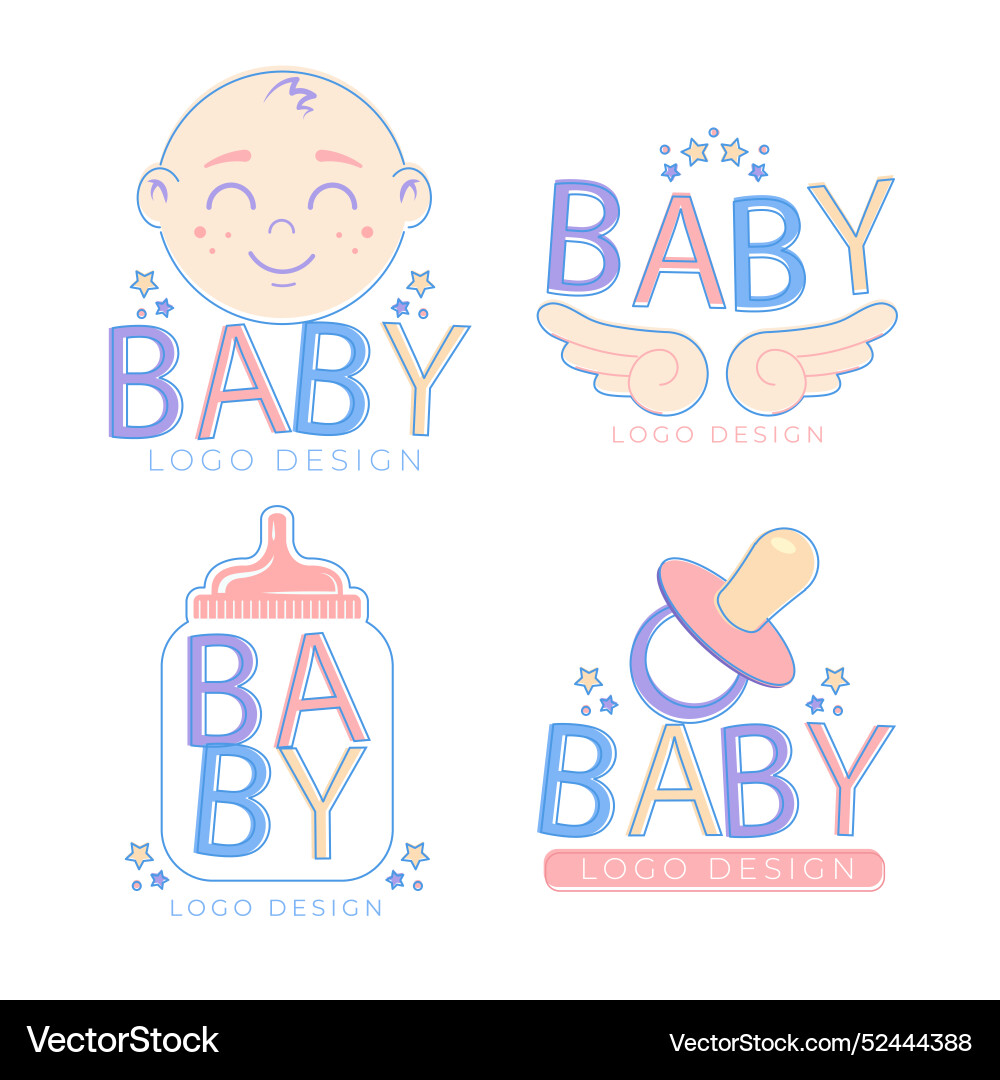 Baby logo collection Royalty Free Vector Image