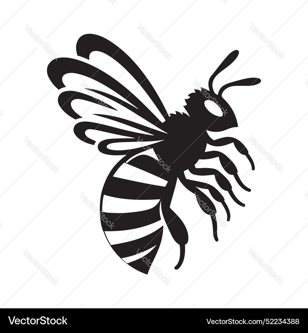 Bee silhouette Royalty Free Vector Image - VectorStock