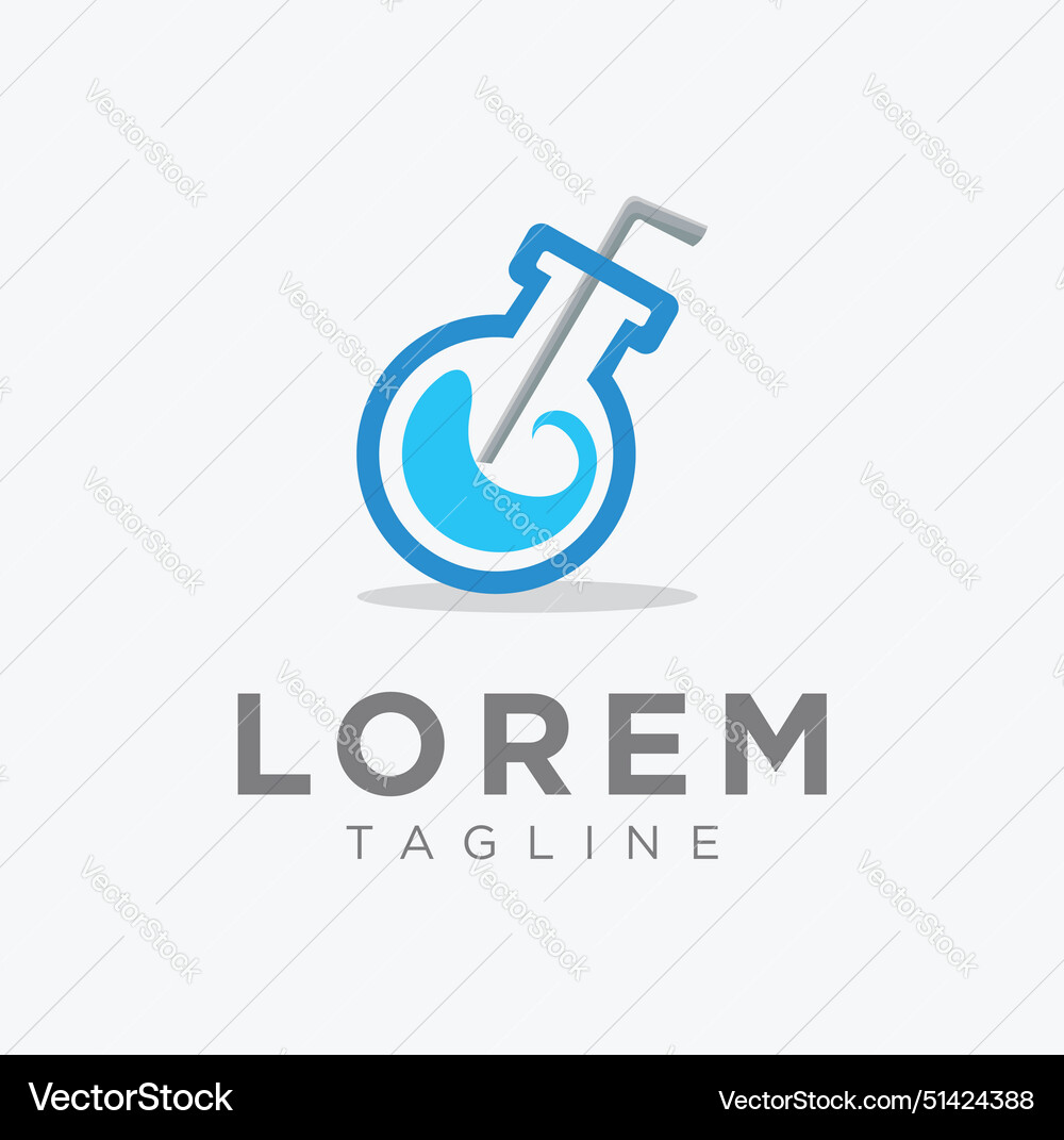 Drink lab cocktail logo design Royalty Free Vector Image