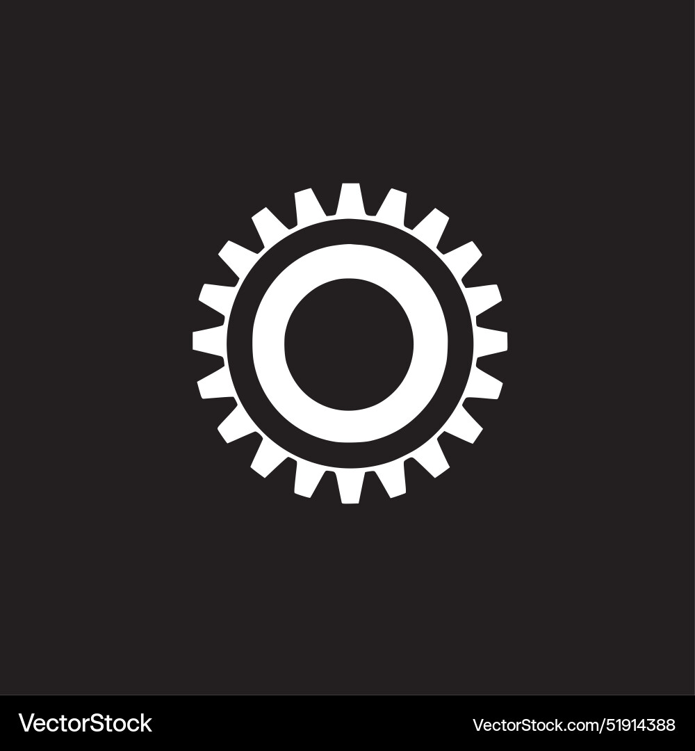 Gear - black and white Royalty Free Vector Image