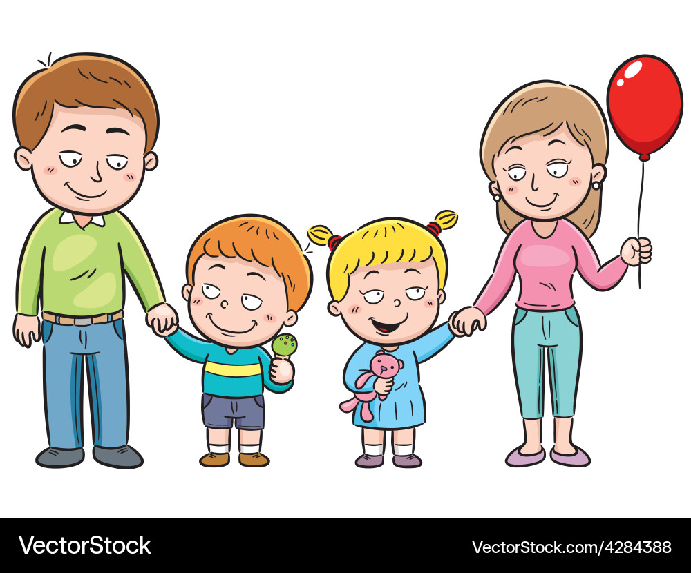 Happy Family Fun Royalty Free Vector Image - VectorStock