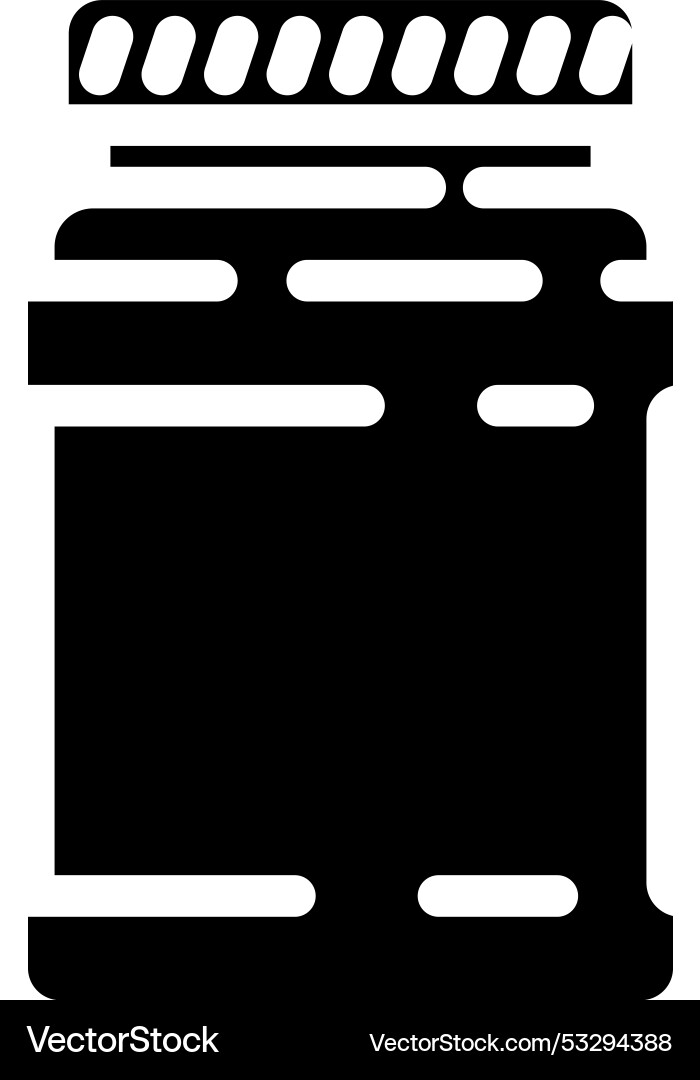 Jar plastic package glyph icon Royalty Free Vector Image