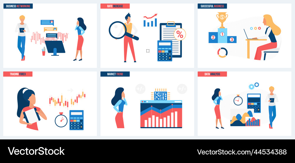 Marketing market trend analysis data research Vector Image