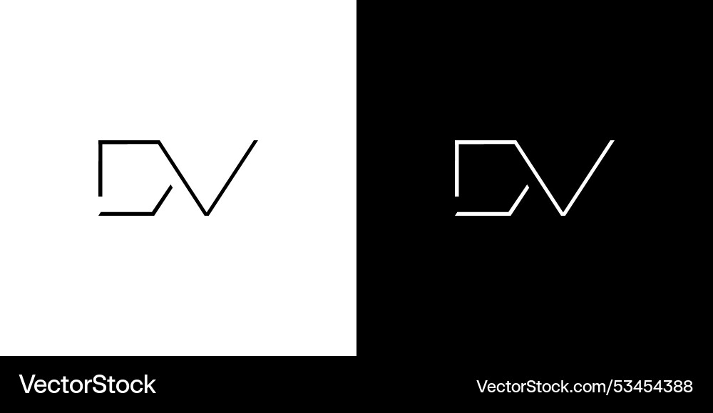 Modern and unique dv logo design Royalty Free Vector Image