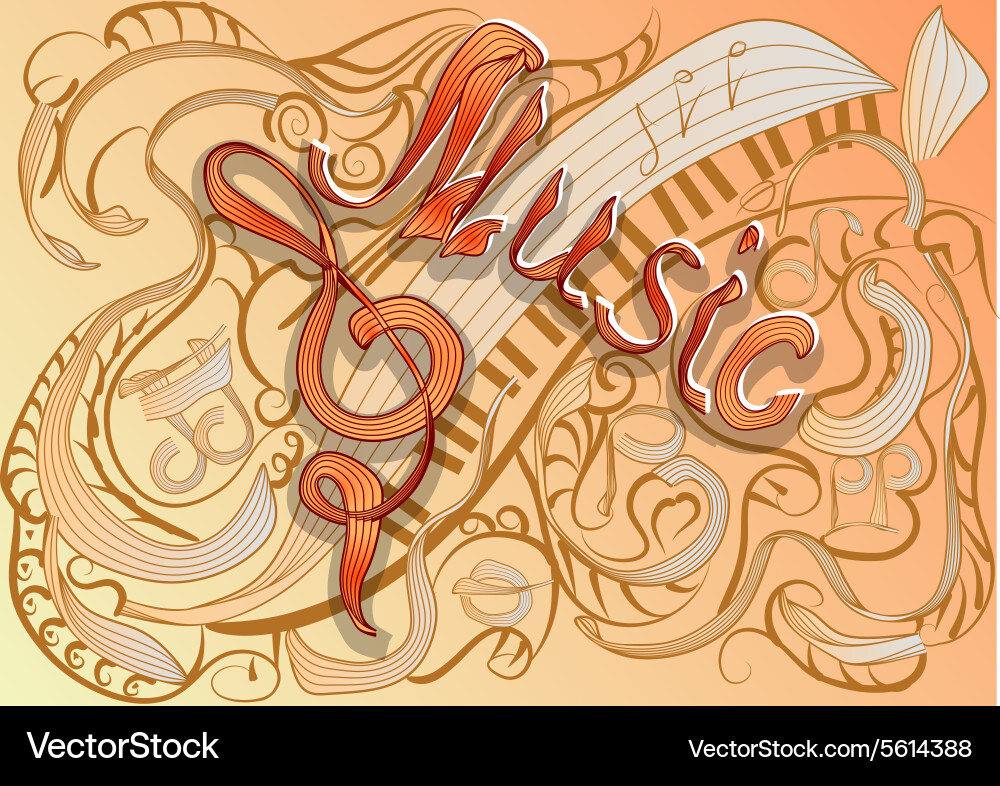 Musical Scroll Abstract Royalty Free Vector Image