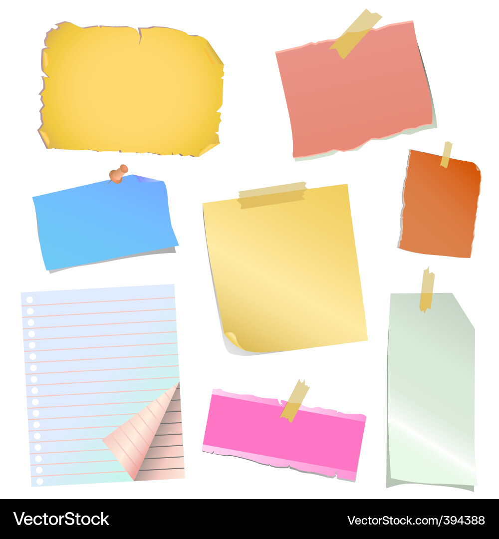 Note paper Royalty Free Vector Image - VectorStock