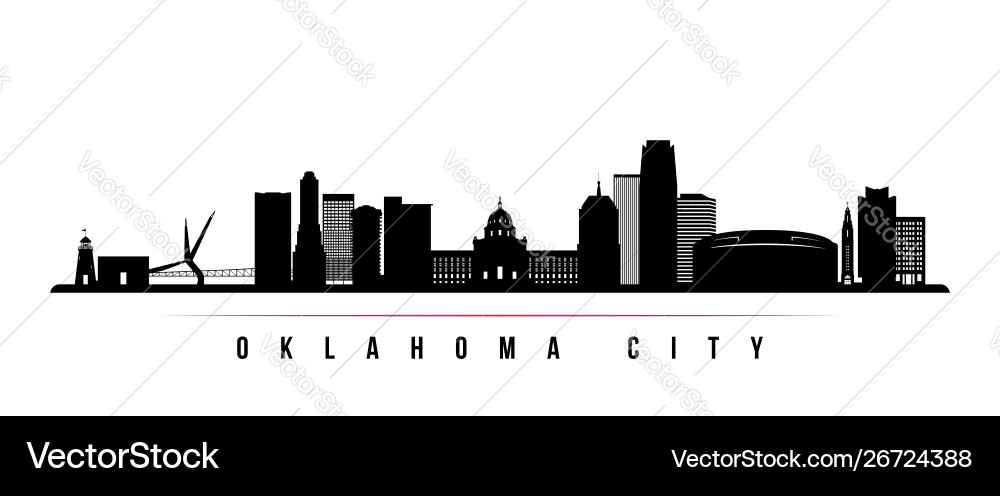 Oklahoma city skyline horizontal banner Royalty Free Vector