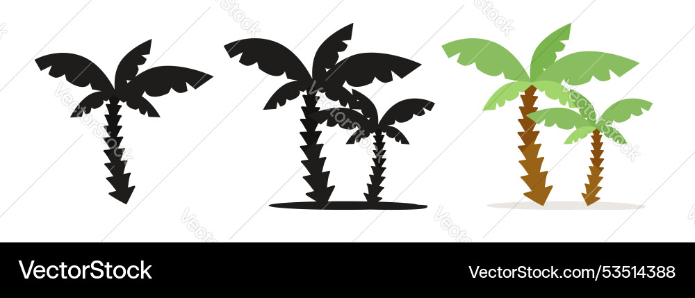 Palm tree shape silhouette icon simple graphic Vector Image