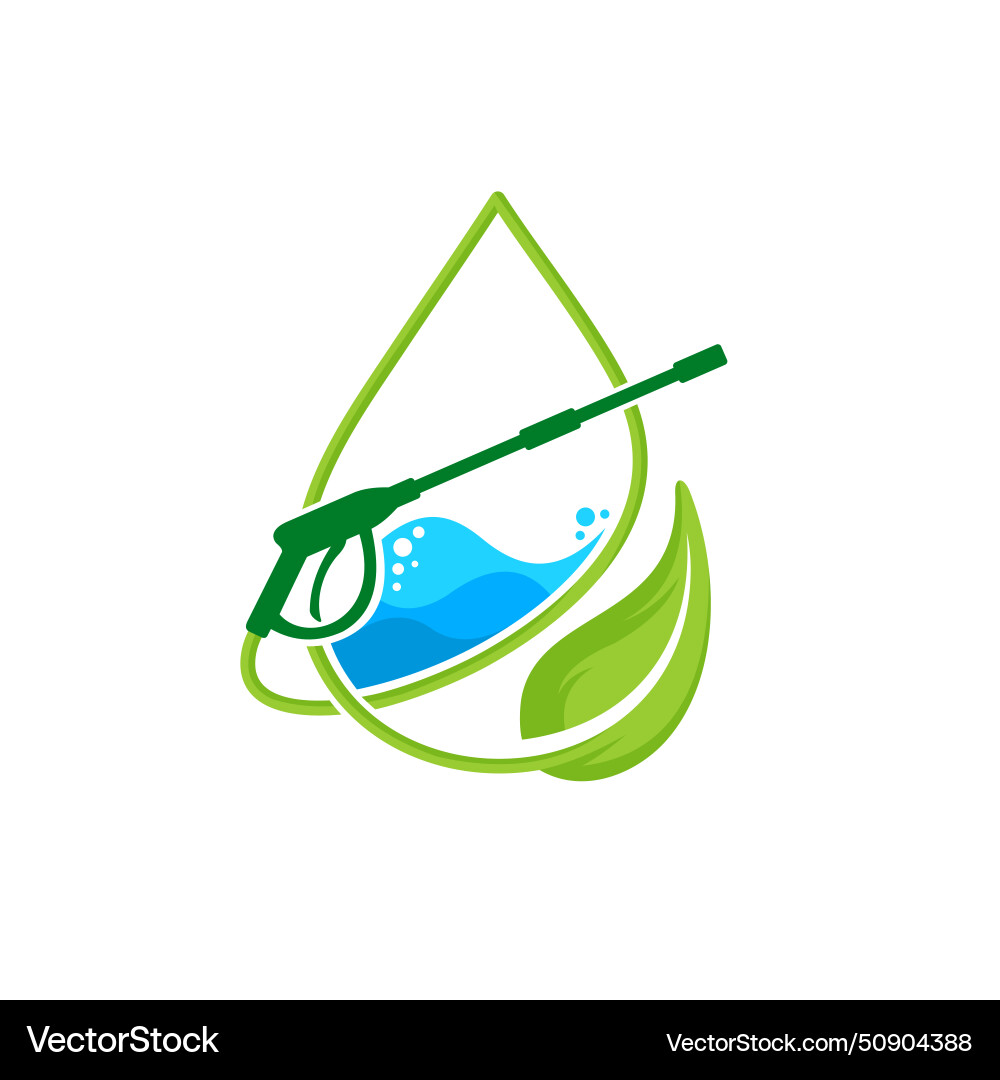 Pressure washer logo nature wash logo Royalty Free Vector