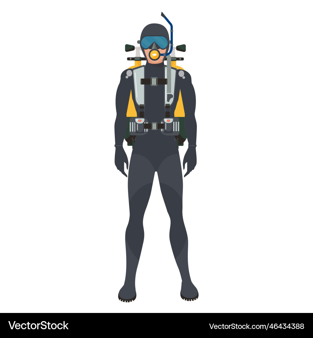 Scuba diver in swimming suit Royalty Free Vector Image