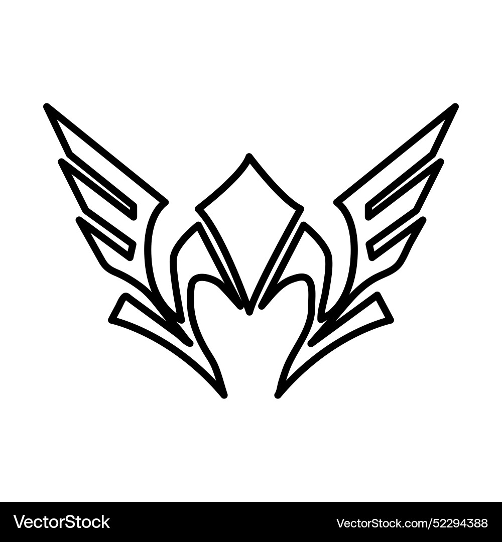 Valkyrie icon linear logo mark in black and white Vector Image