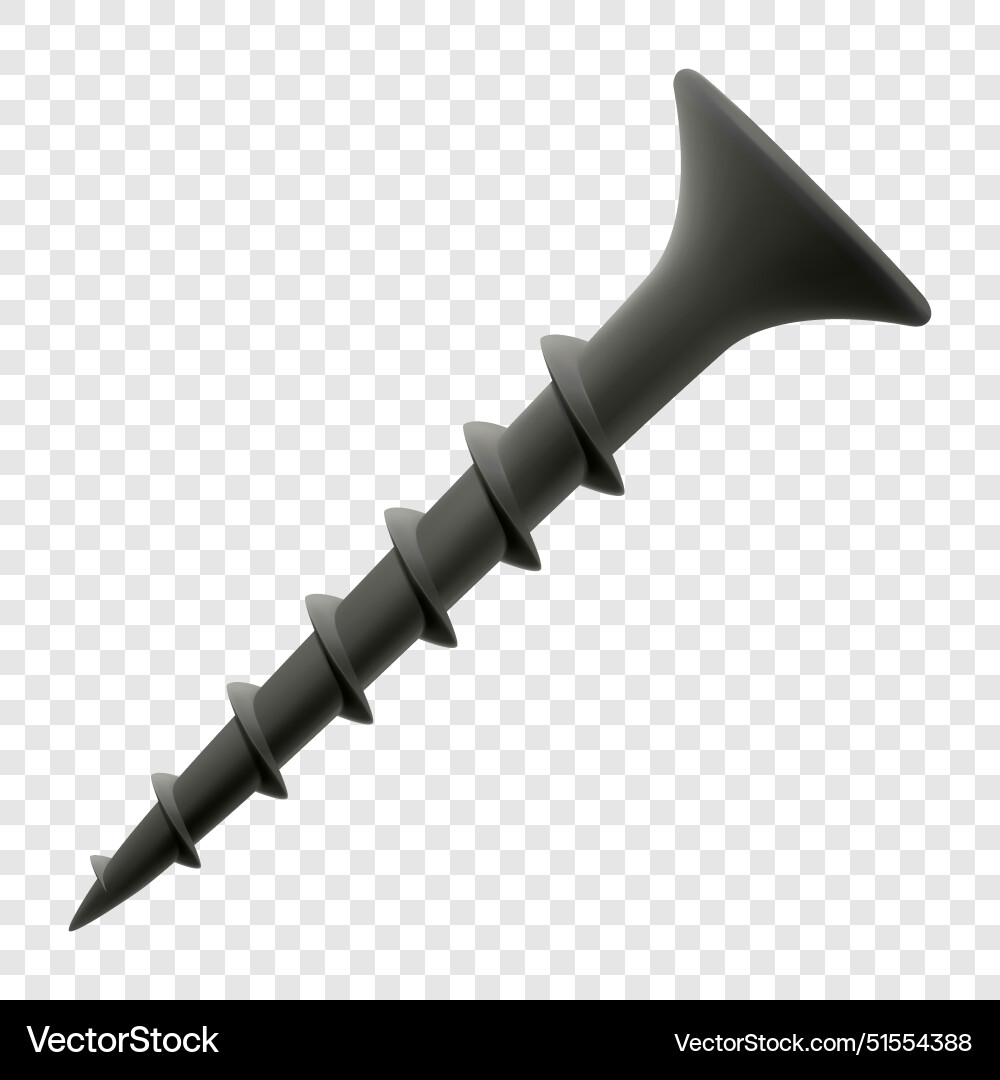 Wood screw isolated on transparent background Vector Image