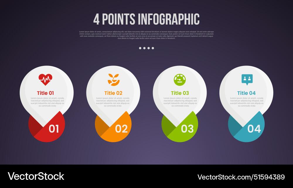 4 points or step process infographic with big Vector Image