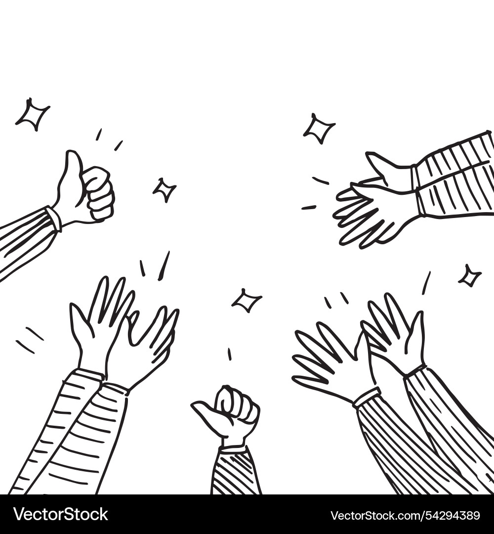 Applause hand draw Royalty Free Vector Image - VectorStock