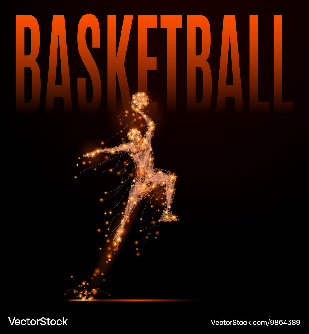 Basketball man polygonal Royalty Free Vector Image